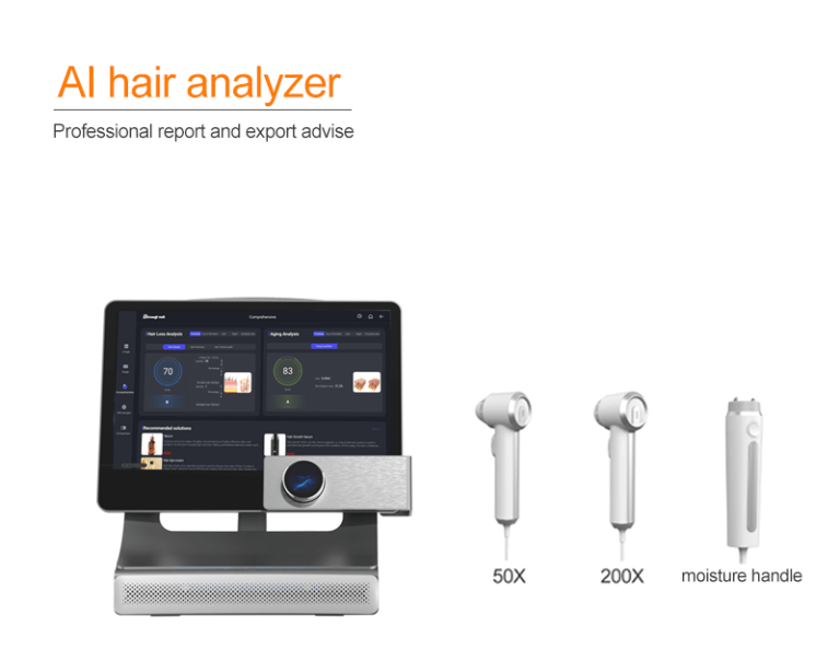 Hair analyzer AI technique scanning scalp and hair
